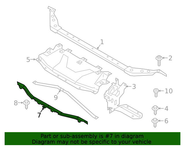 Toyota OEM Lower Cross-Member Part# 57161-WAA01 | OEM Vehicle Parts