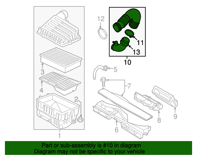 2015-2023 Audi Intake Pipe 5Q0-129-654-AF | Audi USA Parts
