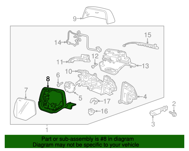 84352202 GM Passenger Side Door Mirror Housing Bezel | GM Parts Store
