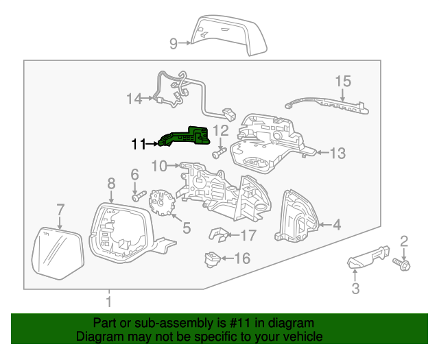 2018-2023 GM Driver Side Door Mirror Turn Signal Lamp 84206438 GM ...