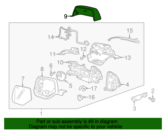2018-2020 Chevrolet Traverse Primed Driver Side Door Mirror Housing ...