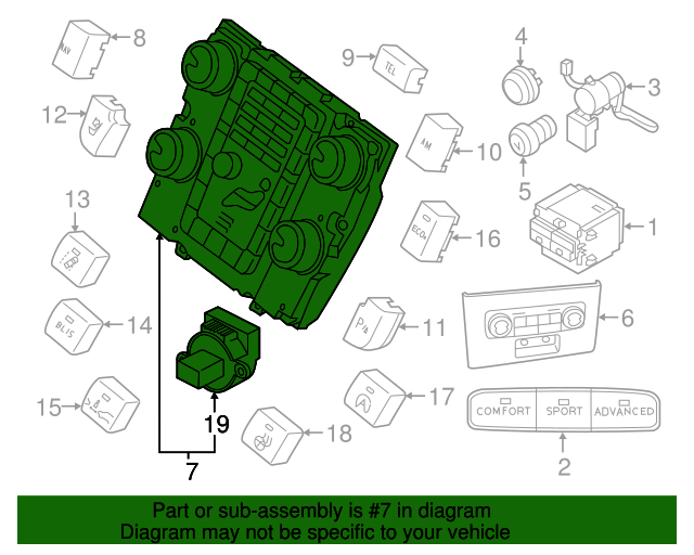31443427 - Dash Control Unit - 2014-2018 Volvo | Volvo OEM Parts Direct