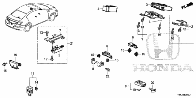 38329-TR0-A41 - Control Unit Smart Power - 2014 2015 Honda Civic ...