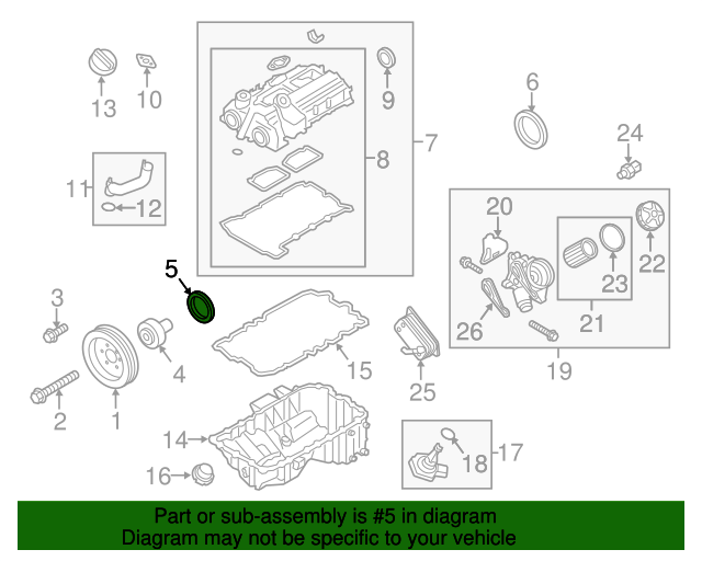 2011-2021 BMW Engine Crankshaft Seal 11-11-8-618-864 | BMWPartsDirect.com