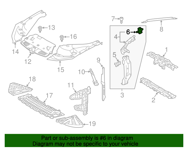 53245-50010 - Headlamp Bracket - 2018-2023 Lexus | DiscMonster