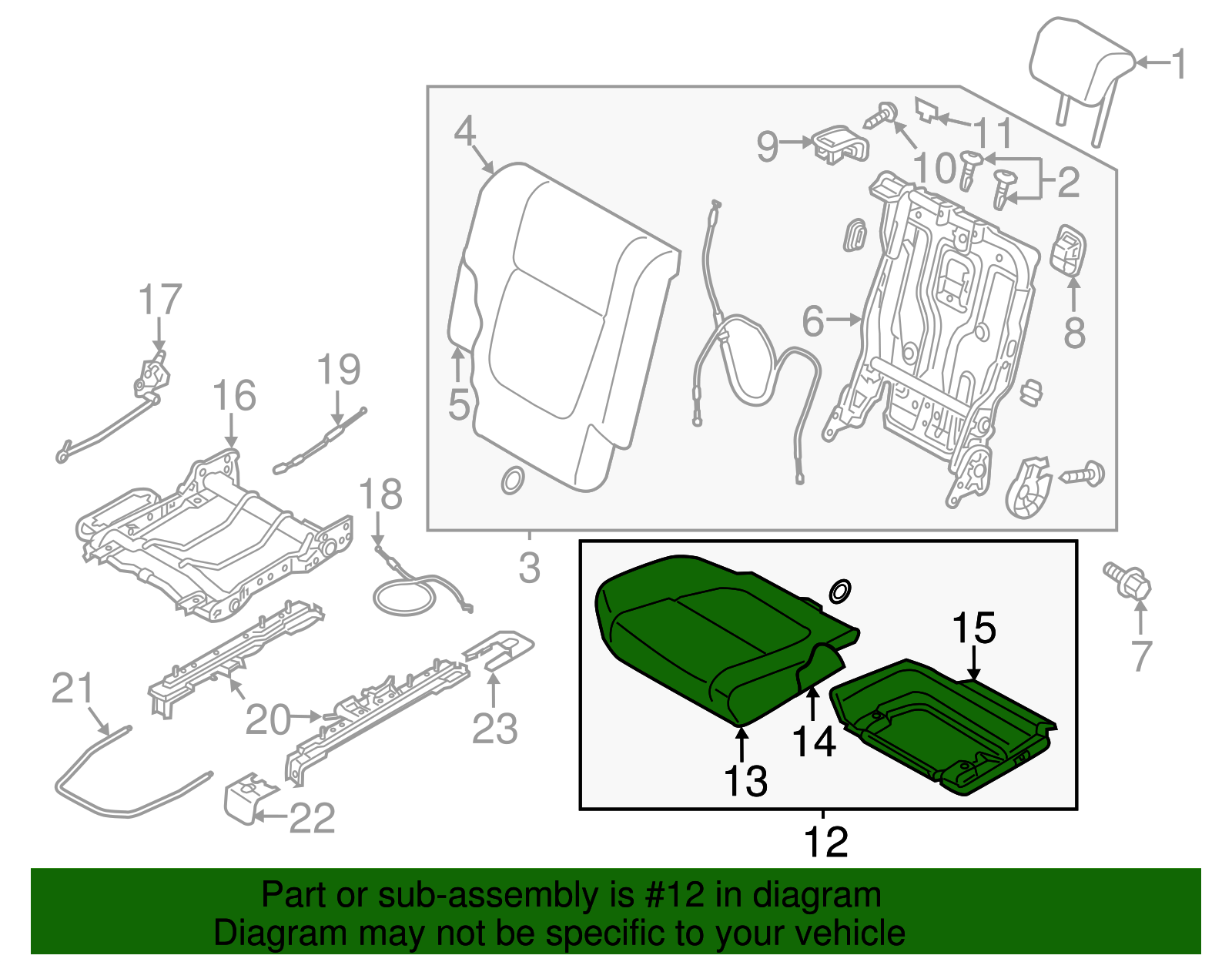 2014-2015 Mitsubishi Outlander Cushion Assembly 6912A770YA | Mitsubishi ...