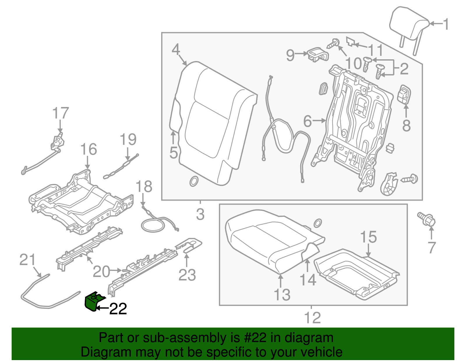 6977A792 - Seat Adjuster End Cover 2014-2024 Mitsubishi | Mitsubishi ...