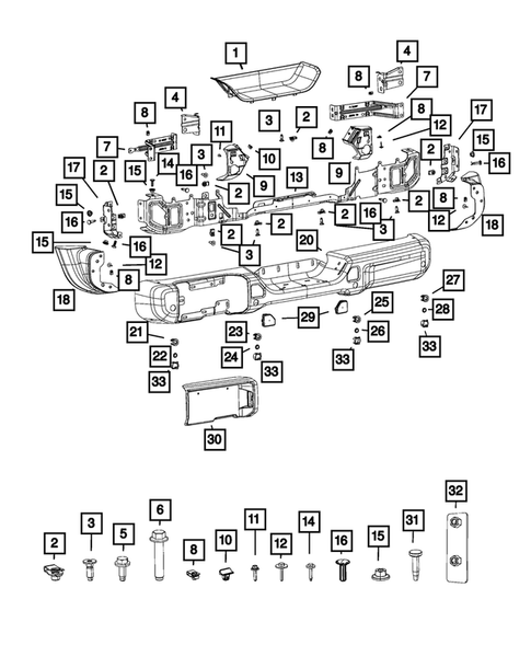 Rear Bumper and Fascia for 2020 Jeep Wrangler | Wholesale MOPAR