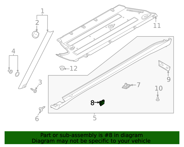 2020-2024 Kia Rocker Molding Clip 87756-D3000 | TascaParts.com