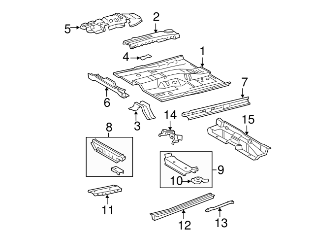 2005-2012 Toyota Floor Cross-Member 57454-07902 | Toyota San Diego Parts