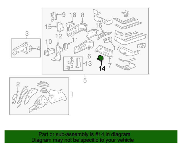 15878838 - Front Driver Side Bumper Impact Bar Bracket Reinforcement ...