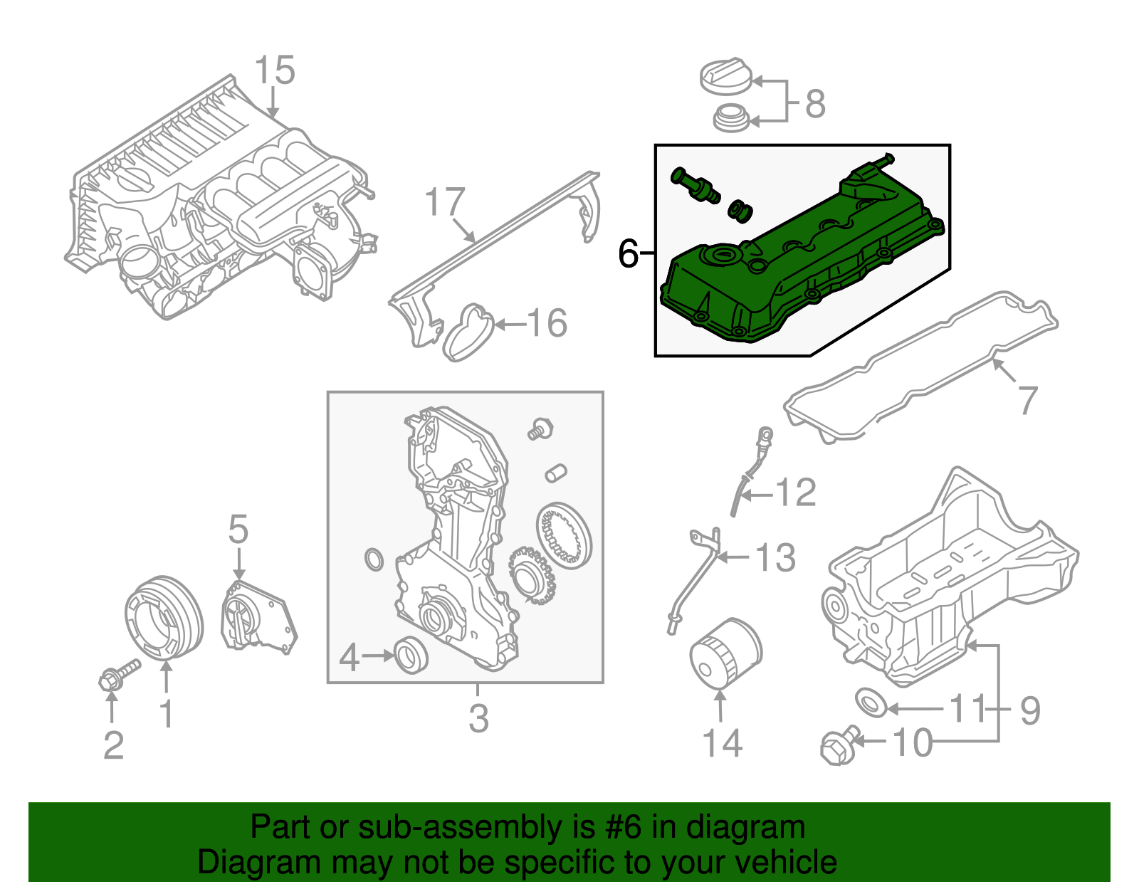 2005-2019 Nissan Frontier Valve Cover 13264-EA000 | Nissan Parts Central