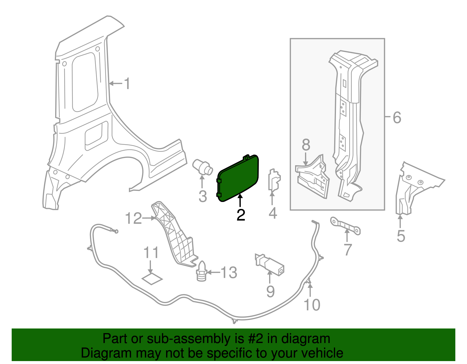 2009-2014 Nissan Cube Fuel Door 78830-1FA0A | My Nissan Part