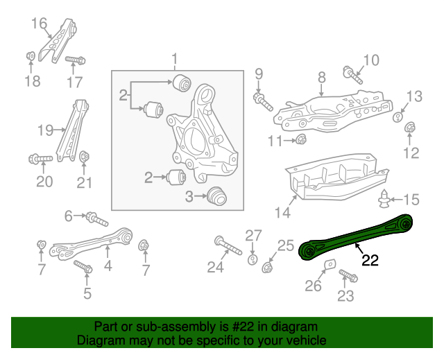 2016-2023 GM Rear Suspension Adjuster Link 85550692 | TascaParts.com