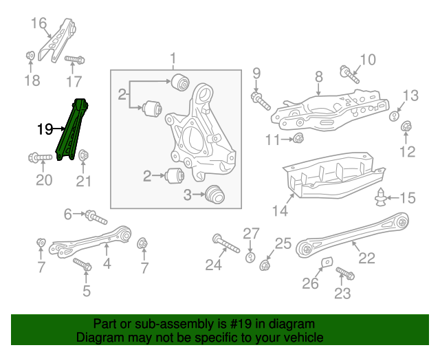 2016-2024 GM (Replaces 84933815) Rear Suspension Lower Trailing Link ...