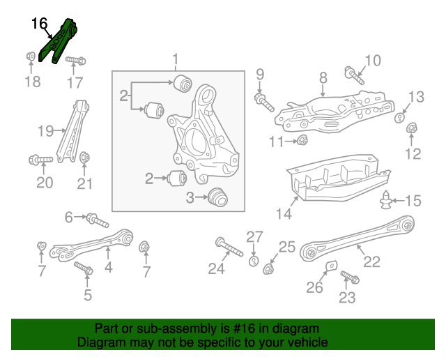 2016-2024 GM Rear Suspension Upper Trailing Link 84826388 GM ...