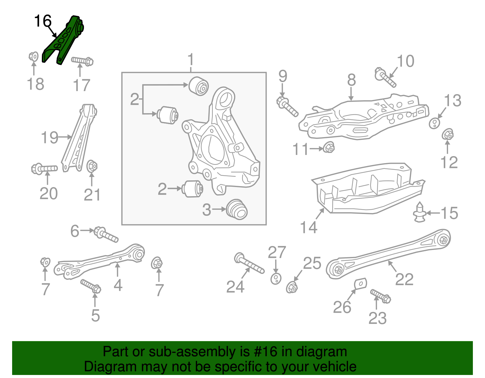 2016-2025 GM Rear Suspension Upper Trailing Link 84826388 GM ...
