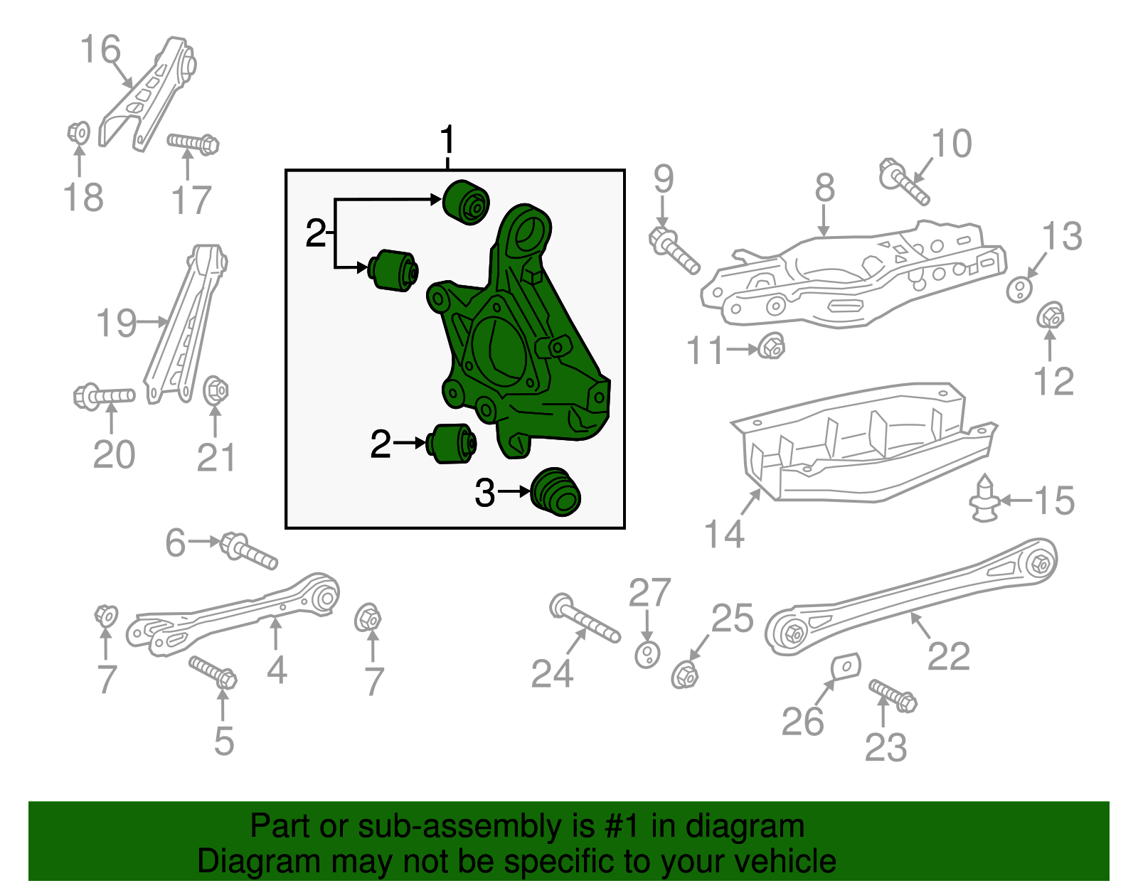 2017-2024 Chevrolet Camaro Rear Passenger Side Suspension Knuckle ...
