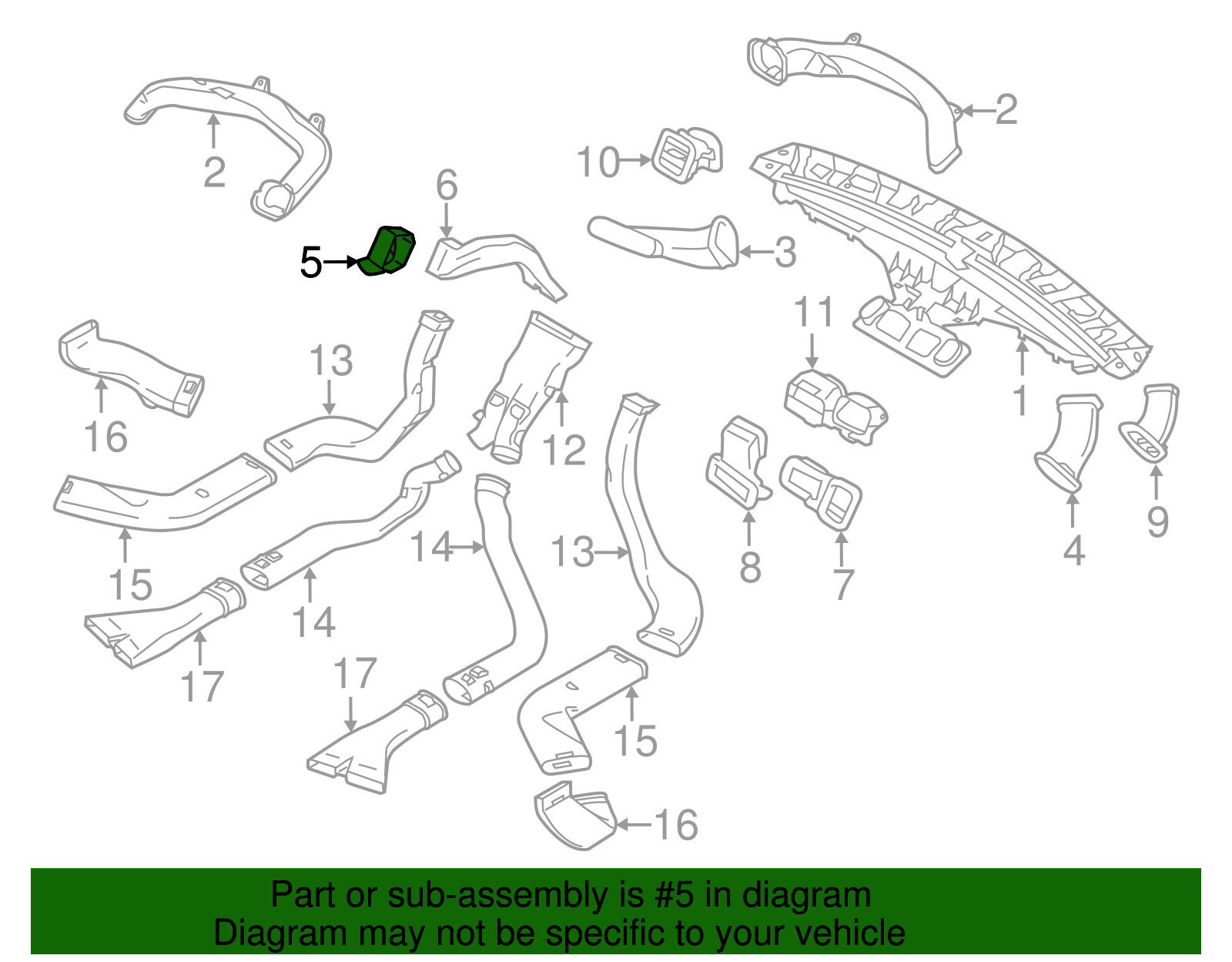 30665839 - Outlet Duct - 2007-2018 Volvo | Volvo OEM Parts Direct