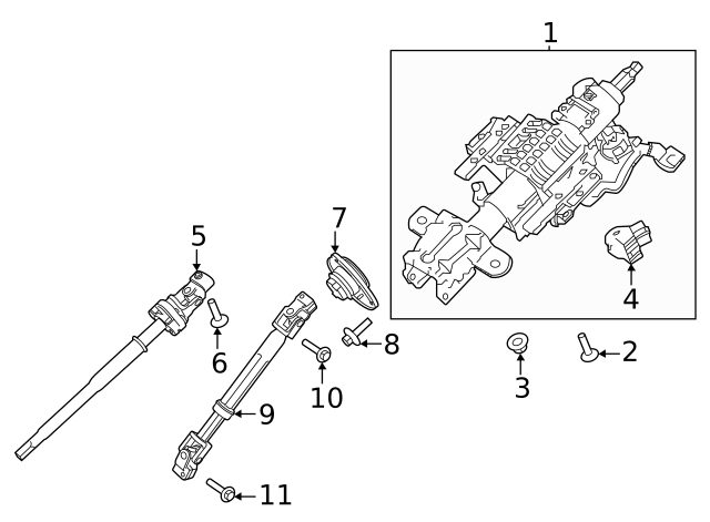 2021-2024 Ford Steering Column PL3Z-3C529-F | AutoNationParts.com