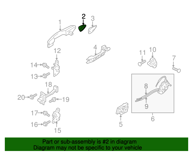 2010-2015 Hyundai Tucson Exterior Door Handle Cover 82662-2S010 | OEM ...