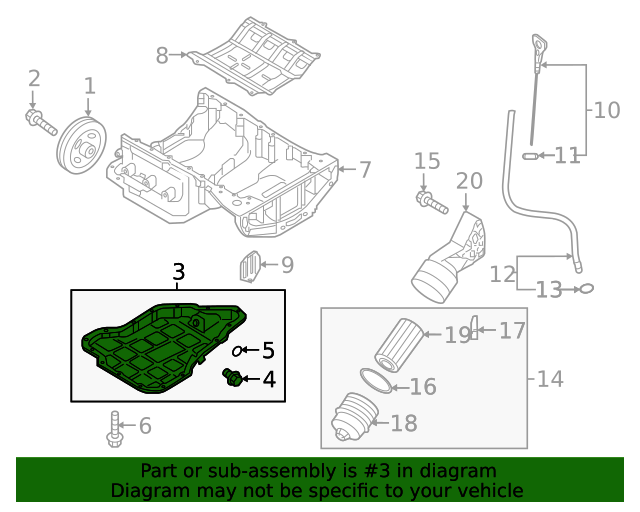 2019-2023 Kia Oil Pan 21510-3LFB0 | QuirkParts
