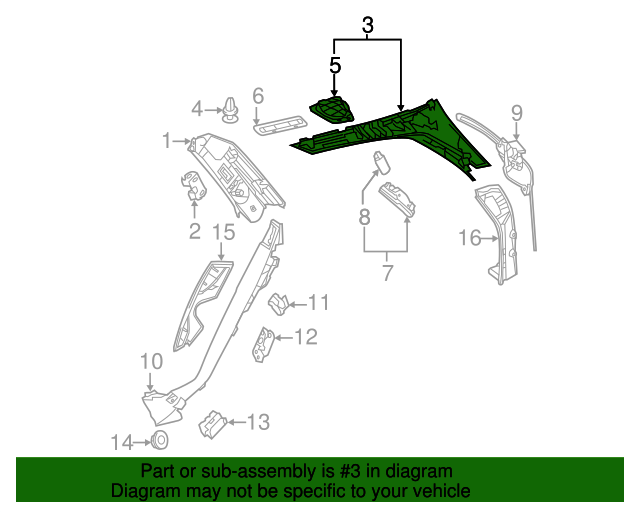 212-690-62-25-8S63 - Interior Quarter Panel Trim Panel 2014-2016 ...