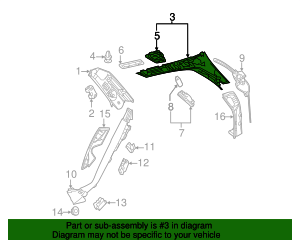 212-690-62-25-8S63 - Interior Quarter Panel Trim Panel 2014-2016 ...