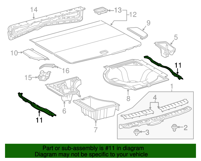 2016-2022 Lexus Floor Cover Panel Bracket 58452-0E020 | AutoNationParts.com