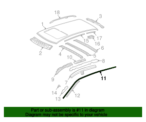 203-690-13-62-7167 - Drip Molding 2002-2005 Mercedes-Benz | Mercedes ...