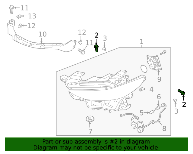 2019-2024 Mazda Mount Bracket Bolt 9YA4-2A-612 | RealMazdaParts.com