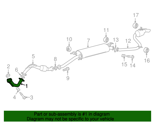 2013-2018 Toyota RAV4 Front Pipe 17401-0V060 | Toyota Parts Center