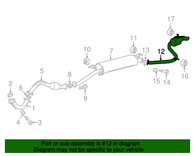 17430-0V240 - Exhaust Pipe - 2013-2018 Toyota RAV4 | OEM Genuine Toyota ...