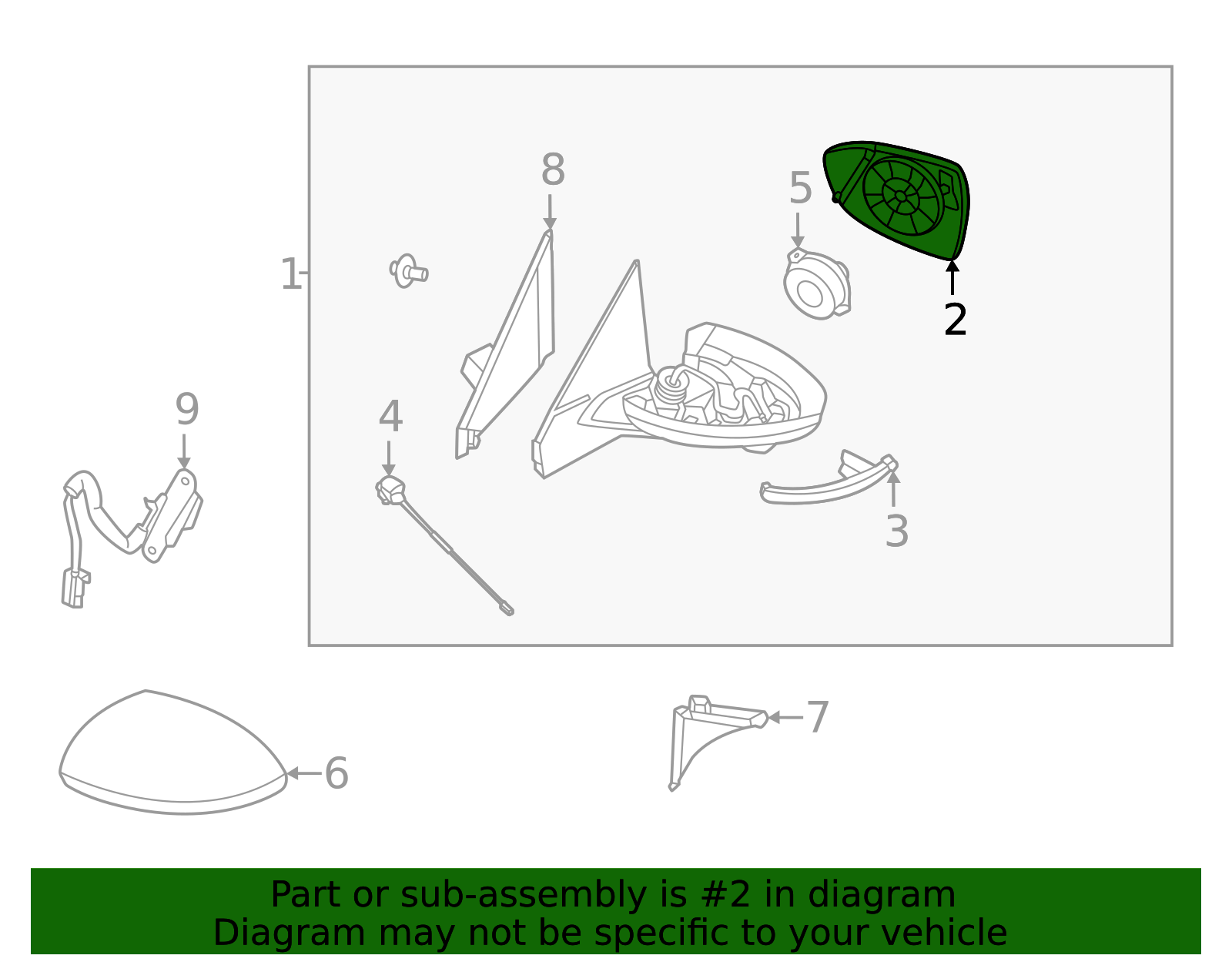 96366-6LB3A - Mirror Glass - 2020-2025 Nissan Sentra | Nissan OEM Parts ...