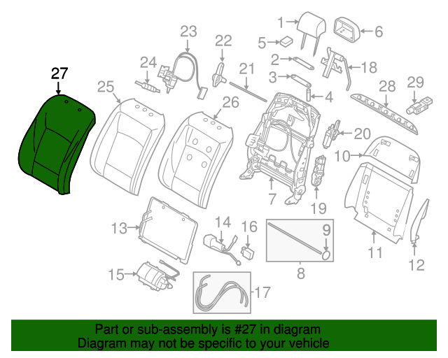 Genuine BMW 52-10-7-293-524 | Seat Back Cover | FREE Shipping on Most ...