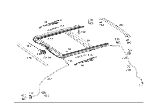 Tilting/Sliding Roof Frame for 2014 Mercedes-Benz C350 | Mercedes-Benz ...