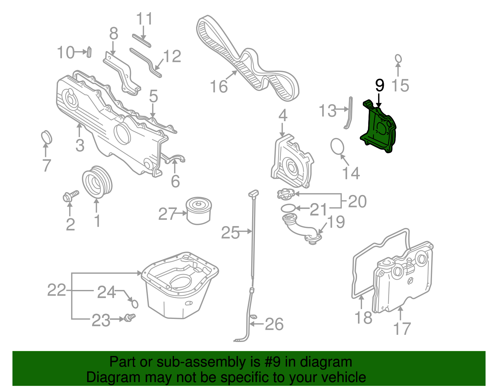 1999-2011 Subaru Inner Timing Cover 13575AA112 | Subaru Parts Store