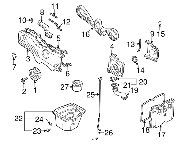 1999-2011 Subaru Engine Timing Cover 13574AA081 | Subaru Parts Store