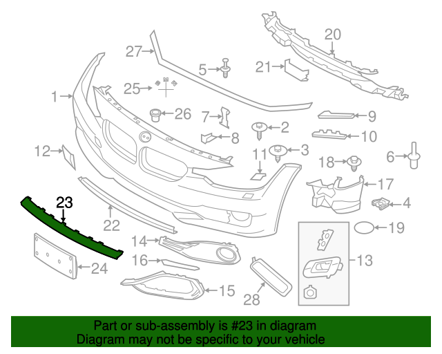 51117432625 - 2018-2020 BMW Lower Grille (51-11-7-432-625) | BMW of ...