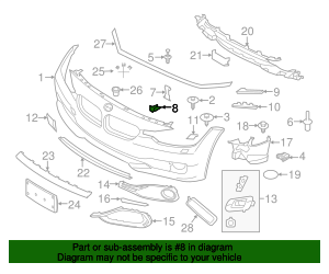 51117296308 - 2012-2021 BMW Bumper Cover Upper Support (51-11-7-296-308 ...