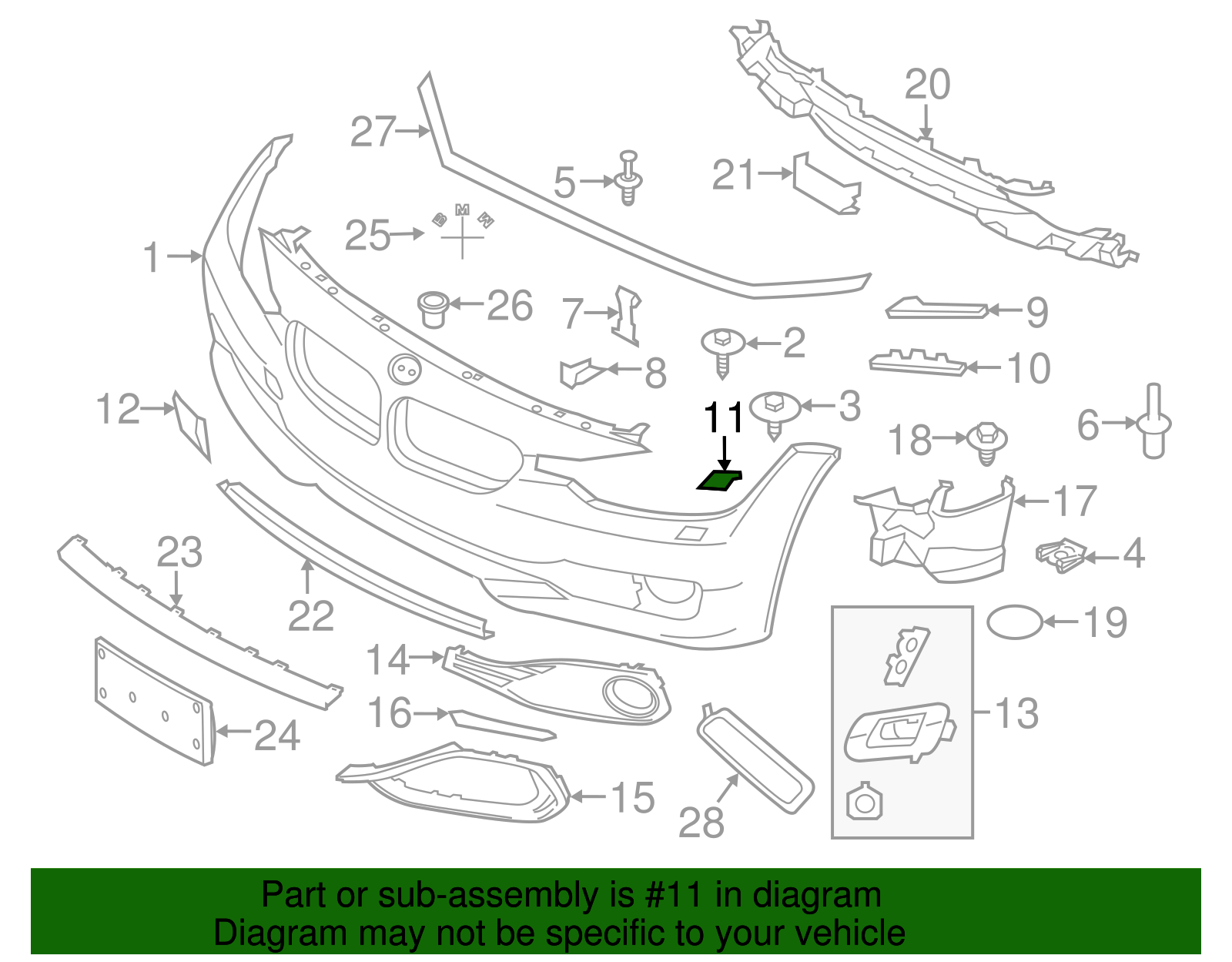 2014-2020 BMW Lmp Washer Cover 51117363393 | OEM Parts Online