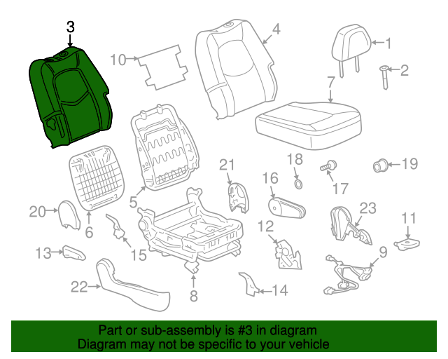 2006-2011 Chevrolet HHR Seat Back Pad 22734073 | AutoNation Parts
