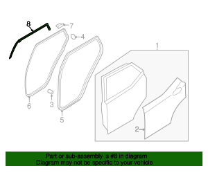 2013-2018 Hyundai Santa Fe Sport Upper Weather-Strip 83160-4Z000 | OEM ...