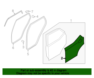 2013-2018 Hyundai Santa Fe Sport Outer Panel 77121-2W000 | QuirkParts
