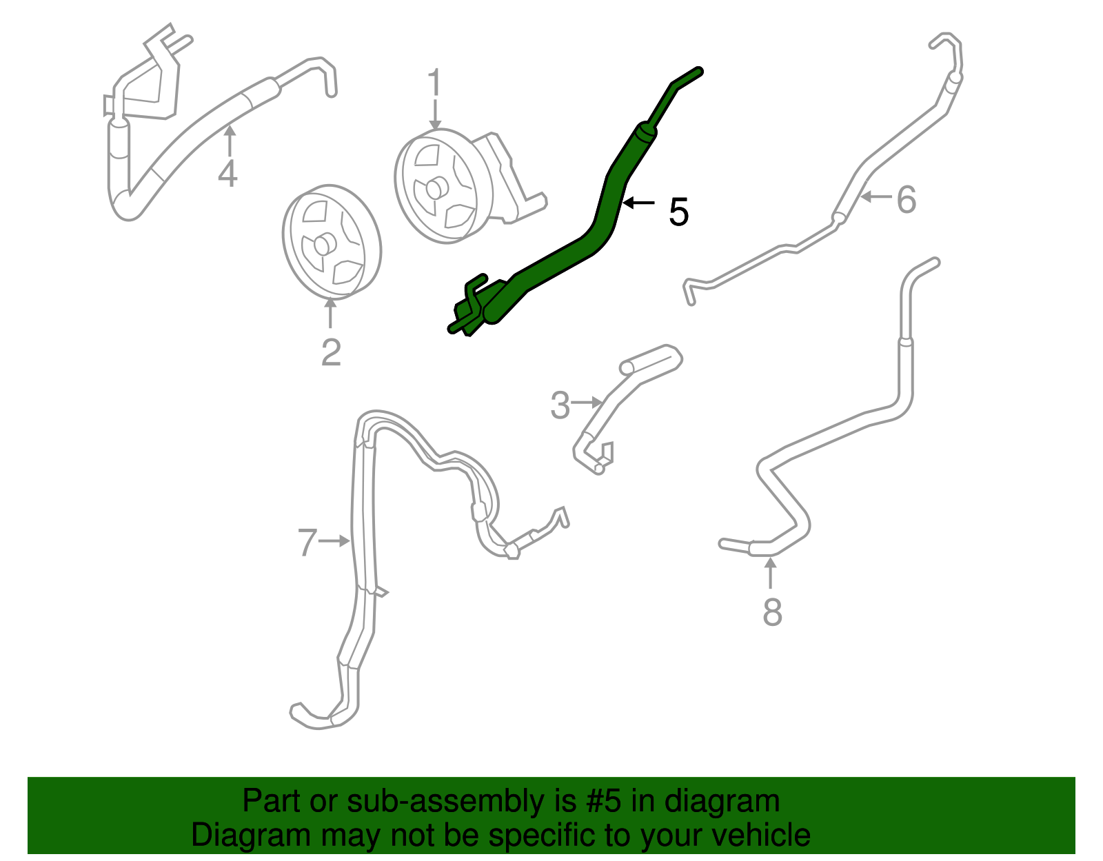 2004-2007 Ford 2004-2007 Ford Power Steering Pressure Hose - Motorcraft ...