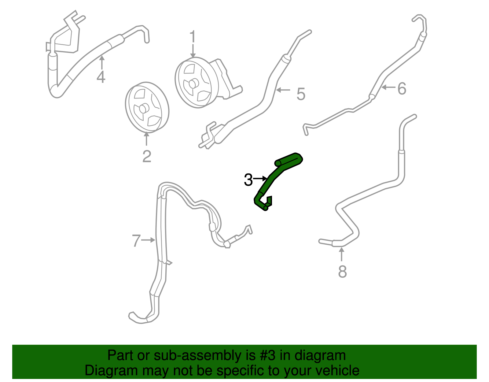 2005-2007 Ford Motorcraft™ Power Steering Reservoir Hose PSH-15 | OEM ...