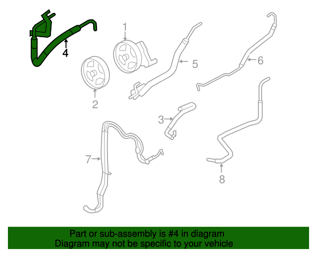 2003-2007 Ford Power Steering Pressure Hose 3C3Z-3A714-BB | QuirkParts
