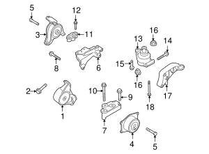 2008 Saturn Astra Front Engine Mount 90538576 | GetOEMParts.com