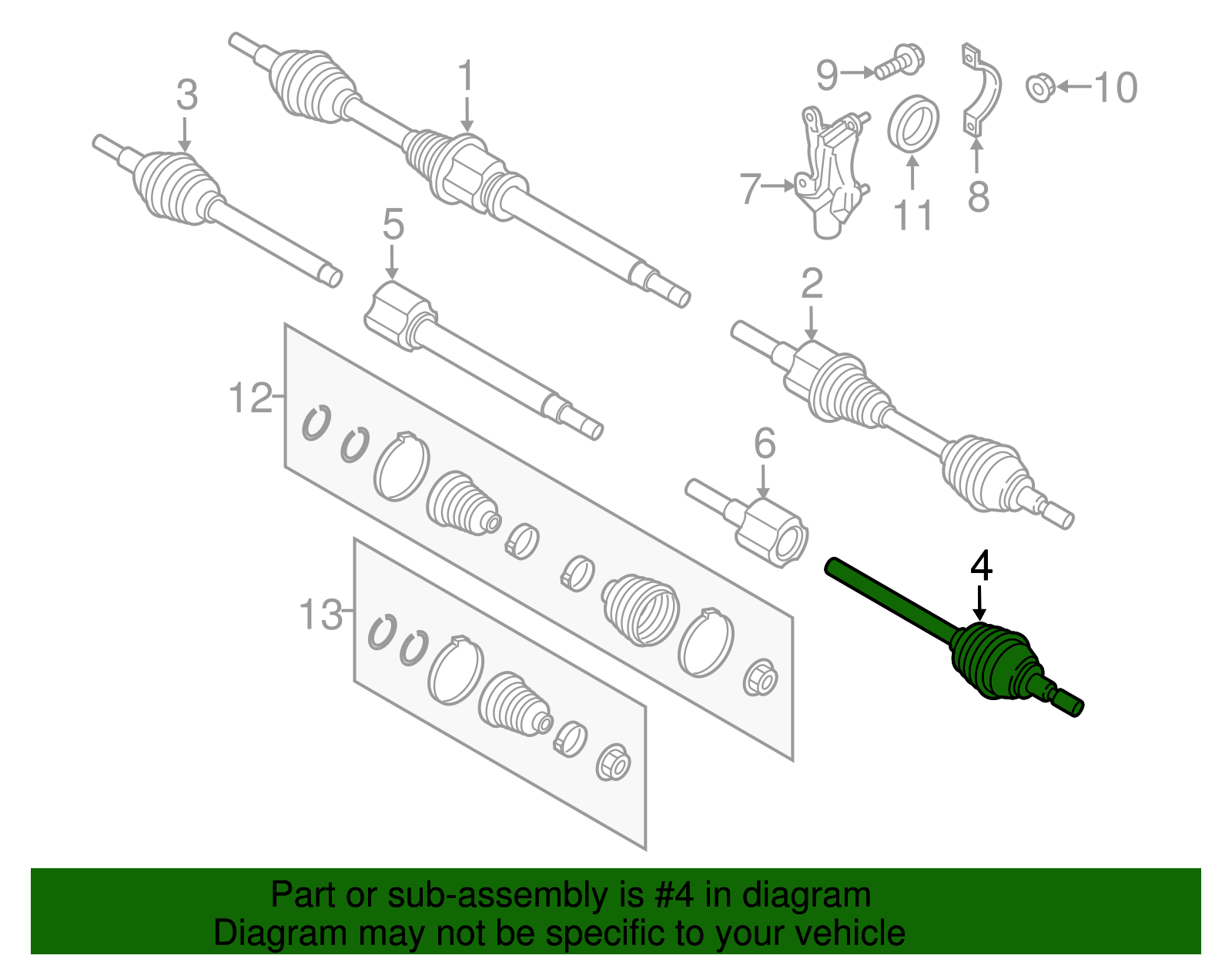 2016-2018 Ford Focus | Outer Cv Joint | EV6Z-3A329-A | Walls' Ford Parts