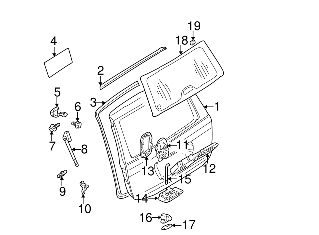 163-740-02-93 - Liftgate Latch Handle 1998-2003 Mercedes-Benz ...